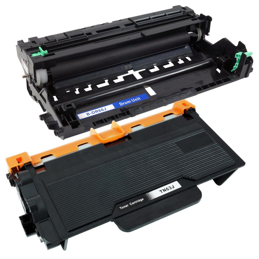 ブラザー DR-60J + TN-63J 各1本セット brother 互換ドラムユニット 製造番号(シリアルNo有り) DR60J TN63J 印刷 :TN63JxDR60J-CJ ...