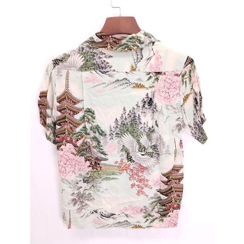 F493 [春夏物][人気] SUN SURF サンサーフ アロハシャツ XS マルチカラー SS32163 五重塔 半袖 総柄 レーヨン ...