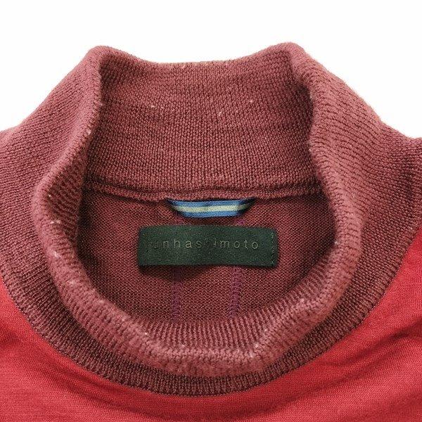 S203 [秋冬物][人気] junhashimoto ジュンハシモト SERIBIRD MOCK NECK 3 レッド×ワインレッド系 セリブモックネットニット | N★ : s203 ...