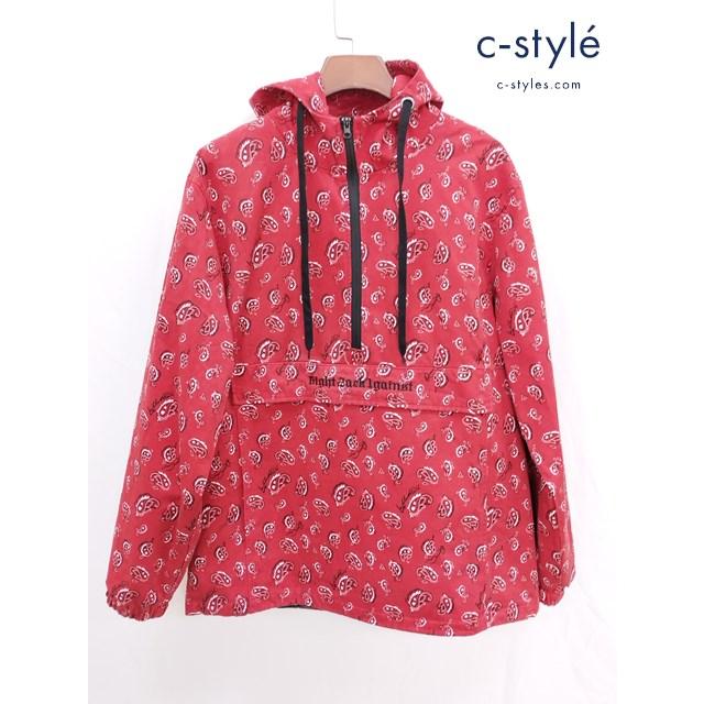 Y064 [春夏物][人気] LEFLAH レフラー アノラックパーカー ロゴプリント ペイズリー柄 L レッド | Y★ :Y064:c ...