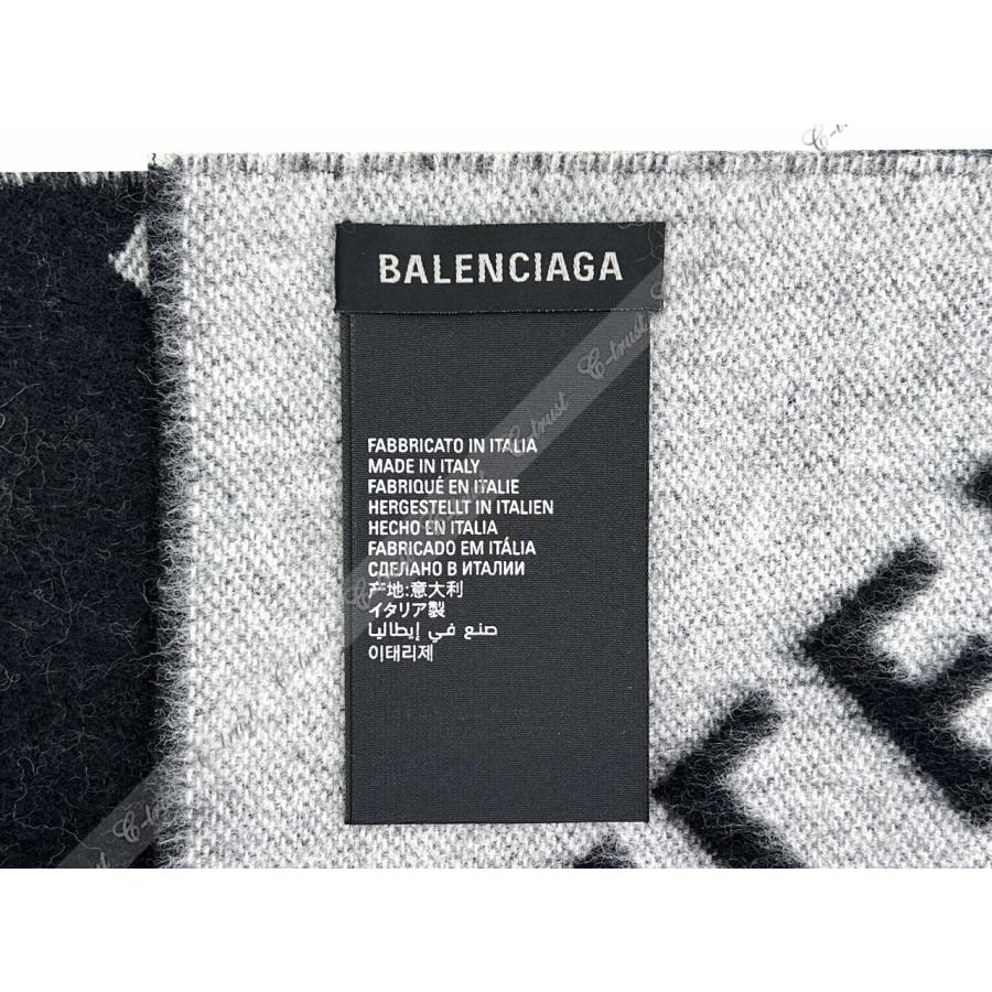 BALENCIAGA K303.. バレンシアガ マフラー スカーフ チェック バイカラー フリンジ ロゴ イタリア製 新品 ★ 1066 BLACK × GREEN : C-Trust ...