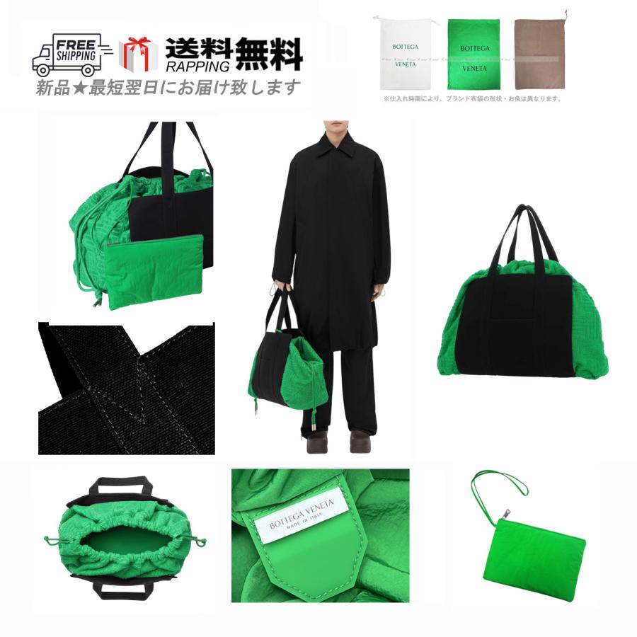 BOTTEGA VENETA L472.. ボッテガ ヴェネタ BAG トートバッグ ROLL UP タオル キャンバス ジャカード イタリア製 新品 ★ 1027 グリーン+ブラック : C ...