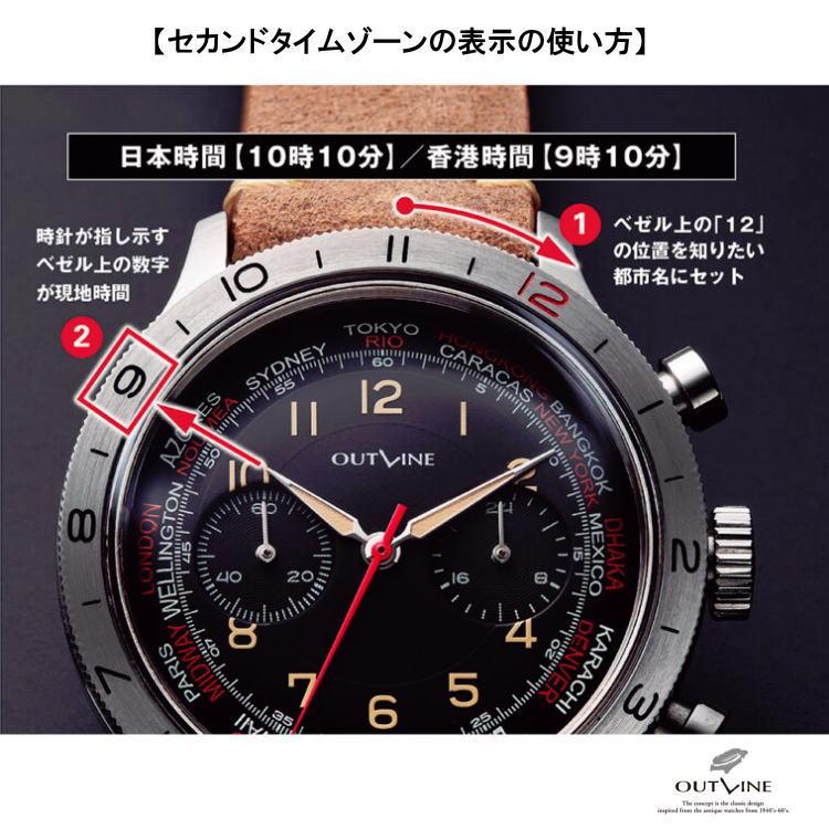 日本製 OUTLINE アウトライン パイロットクロノ 20thリミテッド スネイル クォーツ腕時計 YK20221-2BL 送料無料 : c ...