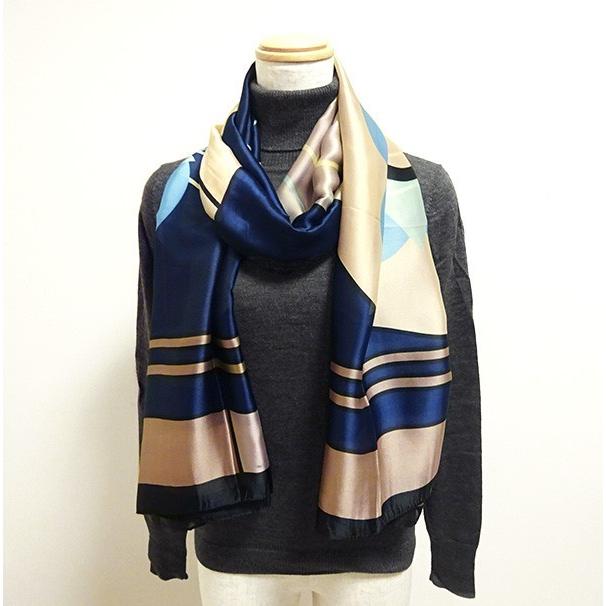 大判スカーフ ブルー系 シルキータッチ ストール 上品 花柄 レトロ ロング 大きい 薄手 大判 ショール 羽織る マフラー スカーフ レディース トレンド : NINES - 通販 ...