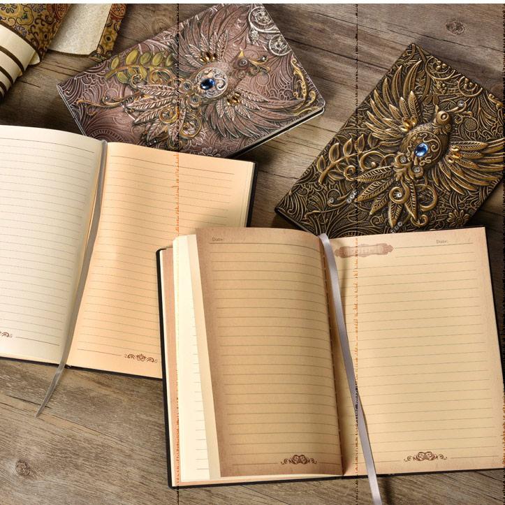 アンティーク ふくろう 不死鳥 メモ帳 魔導書ノート フェニックス 日記帳 古書 洋風 A5 100P 横罫線 ノート 縁起物 レリーフ 開運 文房具 :atr012:ベビー服と雑貨の店 ...