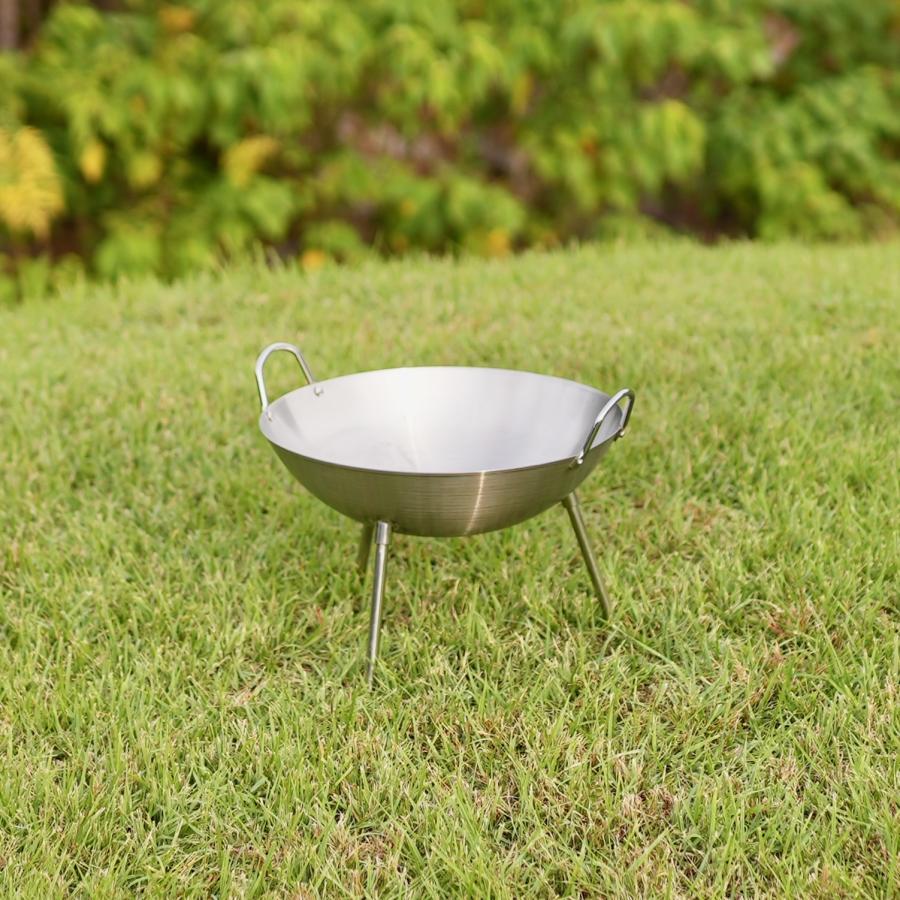 中華鍋型焚火台、ステンレス製、焚き火で鍋料理にも使えます cacomoca Fire Pit WOK 40cmファイヤーピット・ワック 40cm : wok40 : ファイヤーピット ...