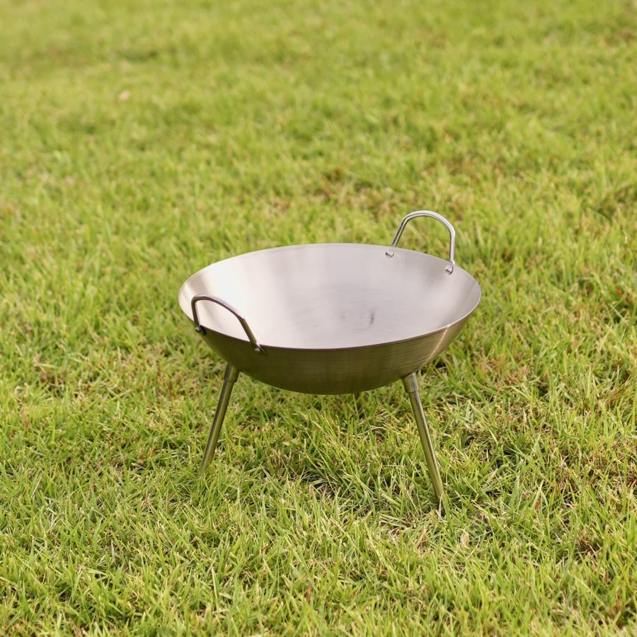 中華鍋型焚火台、ステンレス製、焚き火で鍋料理にも使えます cacomoca Fire Pit WOK 40cmファイヤーピット・ワック 40cm : wok40 : ファイヤーピット ...