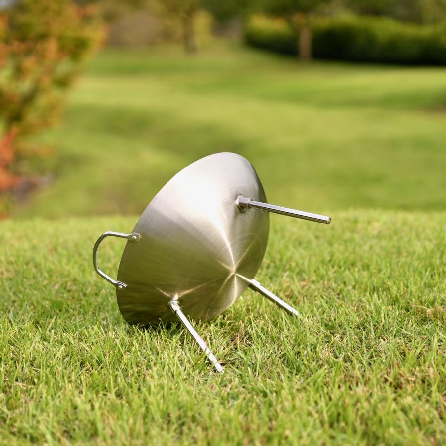 中華鍋型焚火台、ステンレス製、焚き火で鍋料理にも使えます cacomoca Fire Pit WOK 40cmファイヤーピット・ワック ...