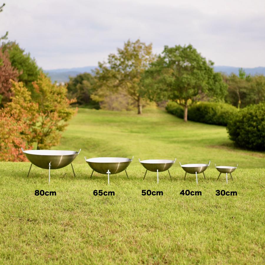 中華鍋型焚火台、ステンレス製、焚き火で鍋料理にも使えます cacomoca Fire Pit WOK 50cmファイヤーピット・ワック 50cm : ファイヤーピット cacomoca ...