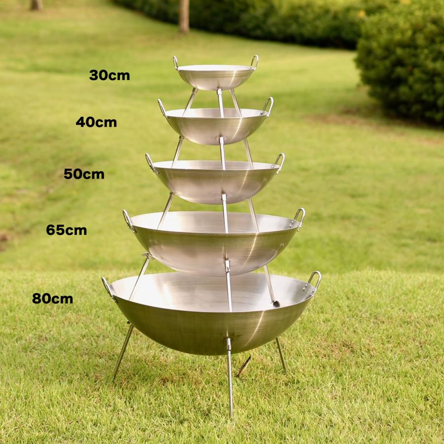 中華鍋型焚火台、ステンレス製、焚き火で鍋料理にも使えます cacomoca Fire Pit WOK 50cmファイヤーピット・ワック 50cm : ファイヤーピット cacomoca ...