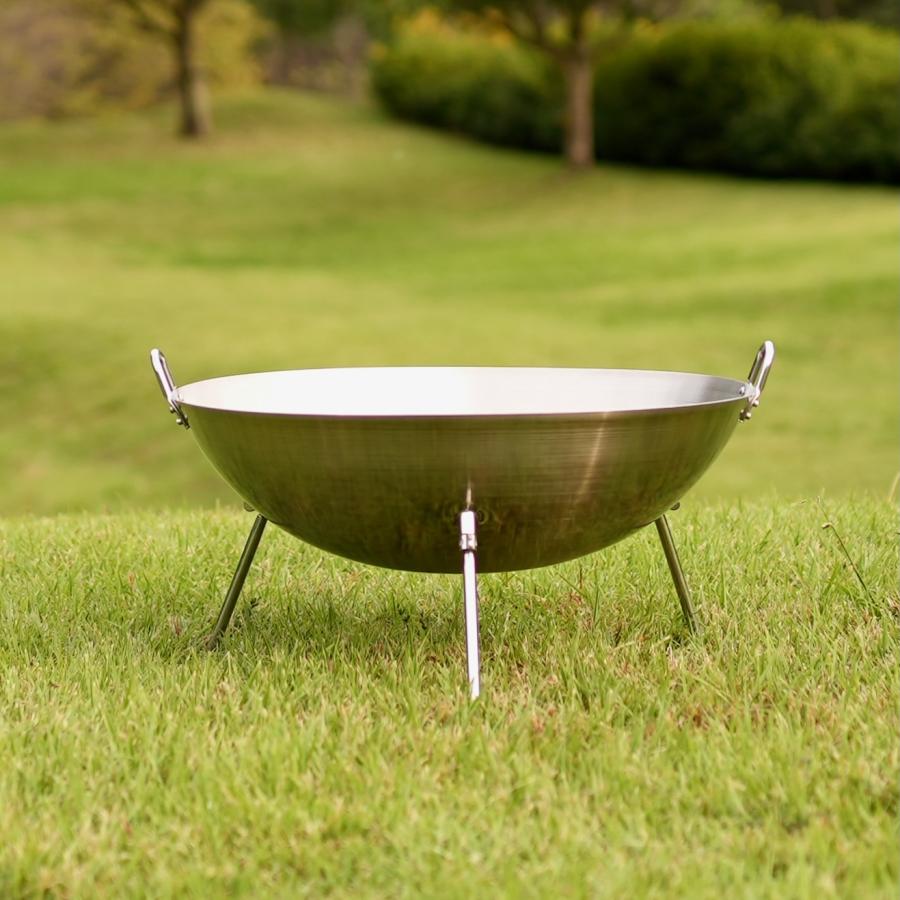中華鍋型焚火台、ステンレス製、焚き火で鍋料理にも使えます cacomoca Fire Pit WOK 65cmファイヤーピット・ワック 65cm : ファイヤーピット cacomoca ...