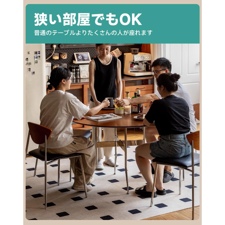 クーポンで10%OFF CAGUUU ラウンドテーブル L95*W95*H74cm 北米産木材製 丸型ダイニングテーブル ステンレス脚付き 食卓用 耐久性 狭い空間向け : CAGUUU ...