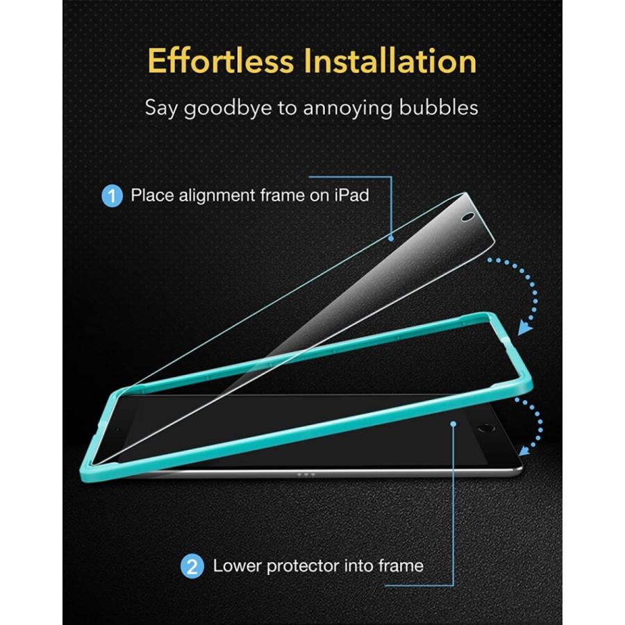 iPad mini ESR Mini5 Mini4 ガラスフィルム 高度透明 3倍強化 ガラス 9H スクラッチ防止 気泡防止 自動吸着 貼り付け枠付き Mini5とMini4通用 保護 ...