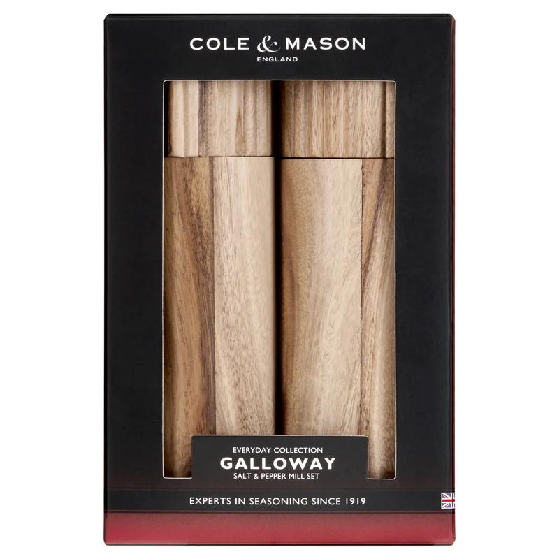 手動式 塩コショウ ソルト&ペッパーミル ギフトセット Cole & Mason Galloway Acacia Salt and ...