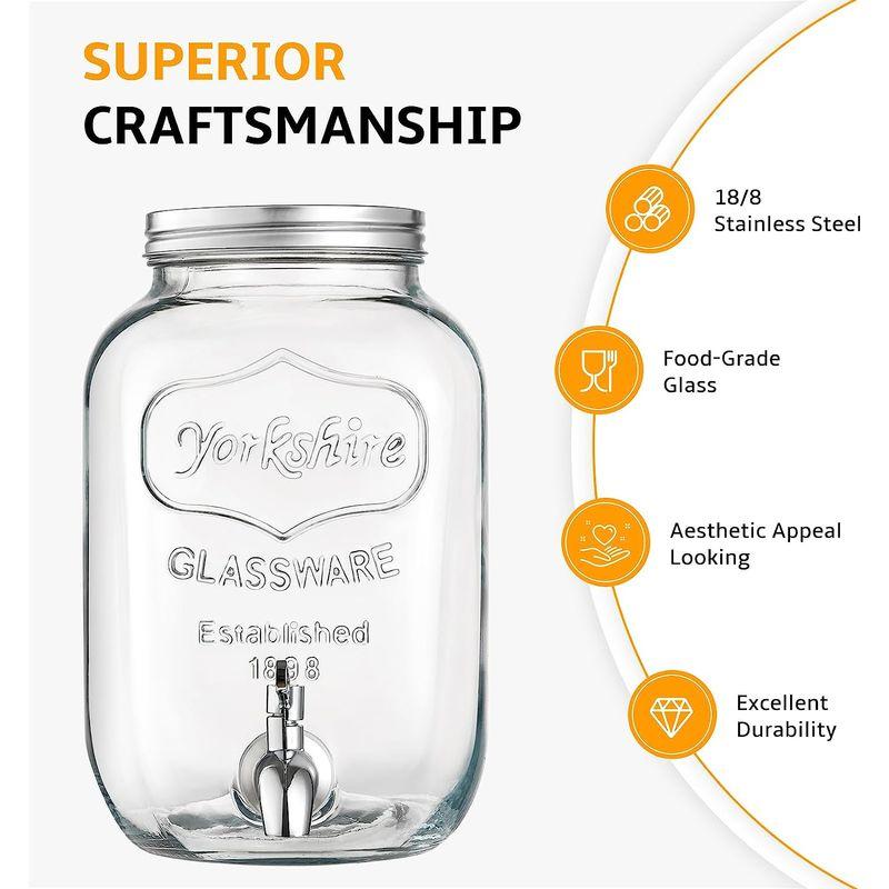 ドリンクサーバー メイソンジャー ガラス ディスペンサー 7.5L ステンレス蛇口 スタンド付 レストラン カフェ ホテル 2 Gallon Glas : カリフォルニアキッチンマーケット ...