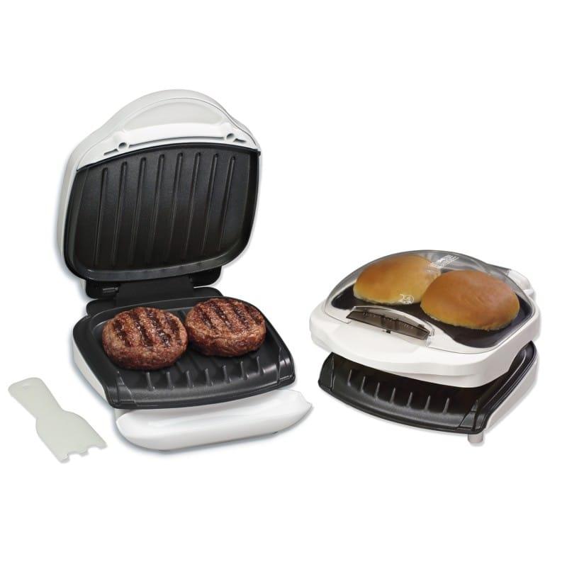 ジョージフォアマン グリル ホワイト 白 テフロン加工 フッ素樹脂 George Foreman GR10ABW Champ Grill w ...