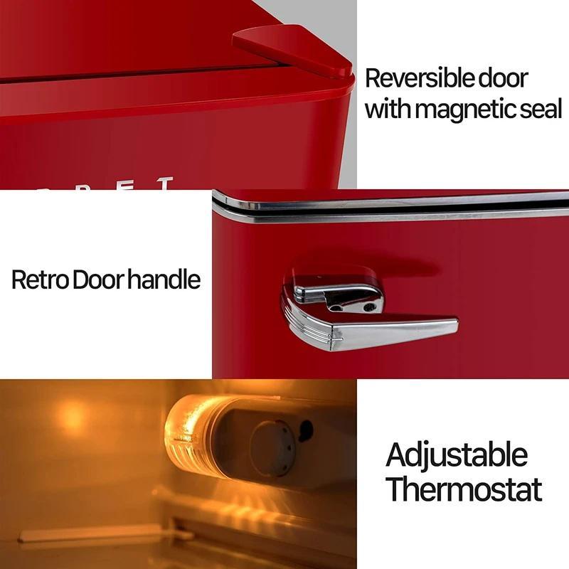 冷蔵庫 冷凍庫付 2ドア コンパクト 90L レトロ KUPPET Retro Mini Refrigerator 2-Door ...