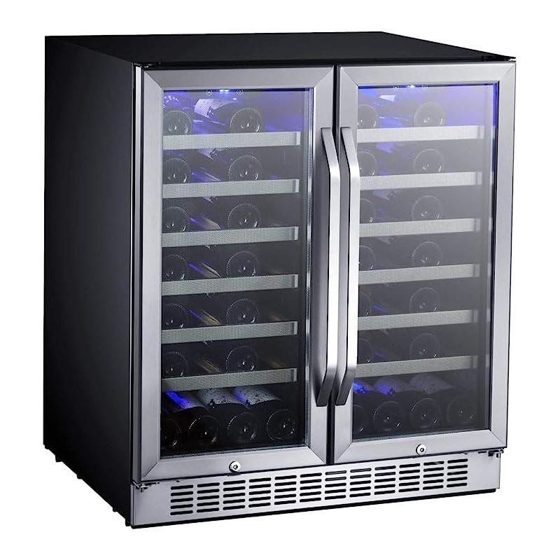 ワインクーラー ガラスドア 56ボトル 内蔵デュアルゾーン フレンチドア 7段 EdgeStar CWR5631FD 30-Inch 56 ...