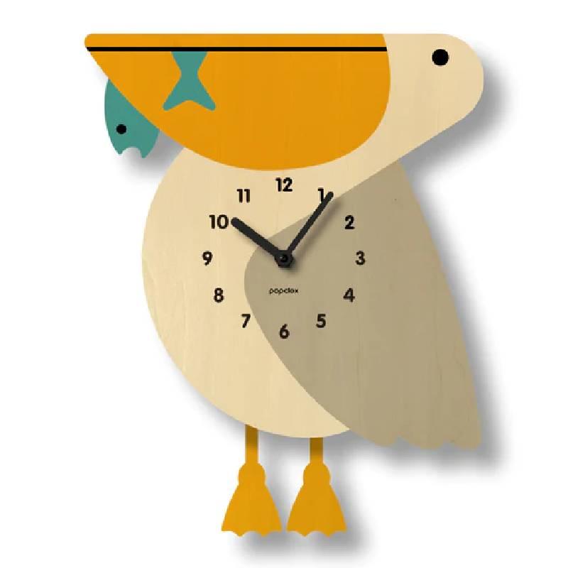 ウォールクロック ペリカン 木製 ウッド 振り子 時計 壁掛け モダン ムース Modern Moose pelican pendulum clock : カリフォルニアキッチンマーケット ...