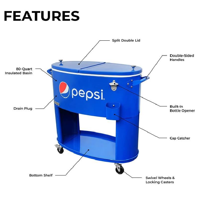 ペプシ ドリンクカート カート型 クーラーボックス 76L Pepsi ペプシ ドリンクカート カート型 クーラーボックス 76L Pepsi
