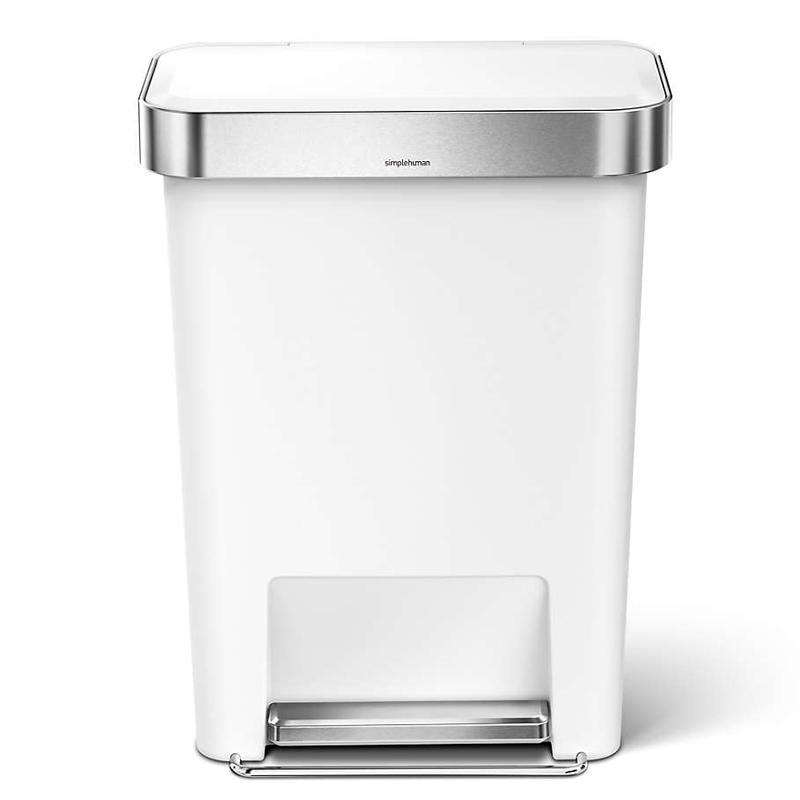 ステップ ゴミ箱 45L プラスチック シンプルヒューマン simplehuman White Plastic 45-Liter Rectangula : カリフォルニアキッチンマーケット ...