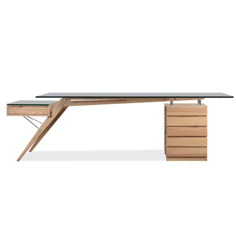 木製 デスク 机 ガラス テーブル 幅250cm 引き出し付 Kardiel 1949 Protractor 98" Desk 【代引不可 ...