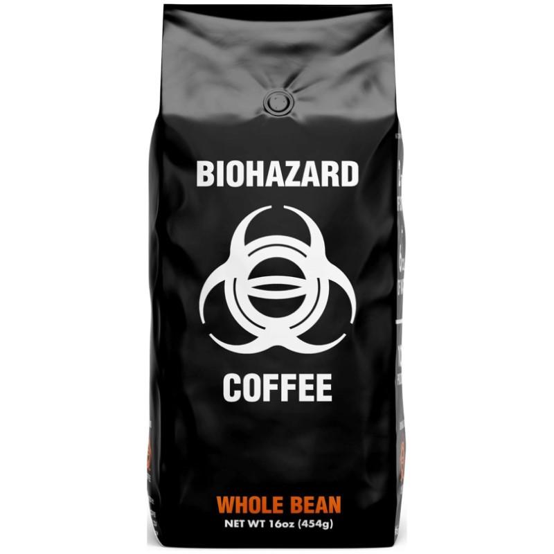 高カフェイン ストロングコーヒー 豆 454g ダークロースト バイオハザード Biohazard Whole Bean Coffee ...