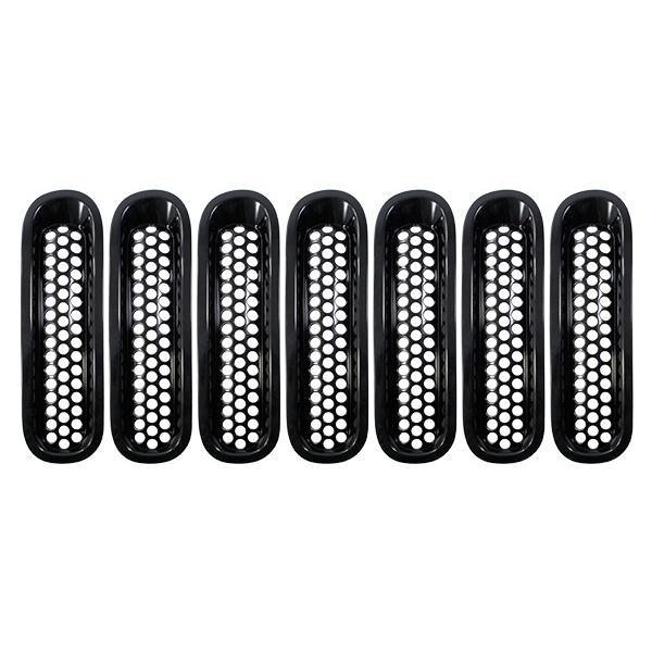 07-18y ジープ JK ラングラー(2ドア) ラングラーアンリミテッド(4ドア) メッシュグリルトリム グロスブラック 1台分 7pc : カリフォルニアカスタム Yahoo!店 - 通販 ...