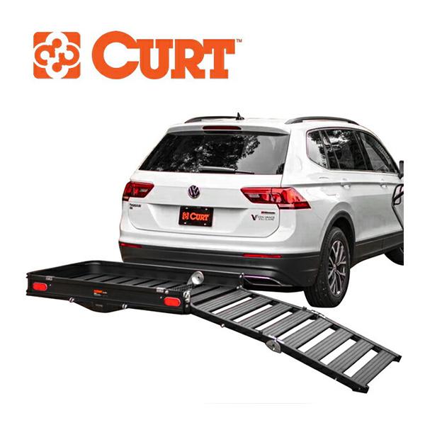 【正規品】CURT製 カート 折りたたみ式 スロープ付 カーゴキャリア ヒッチカーゴ 18112(2インチ角/50.8mm ...