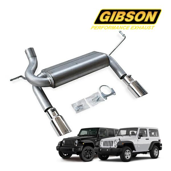 【GIBSON 正規品】キャタバック デュアル スプリットマフラー 17303 ジープ JK ラングラー 2ドア/4ドア 3.6L/3.8L ...