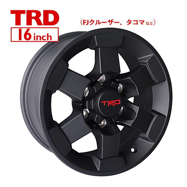 USトヨタ純正 TRD 16インチホイール マットブラック PTR20-35080 4本セット TRDロゴ入 TOYOTA FJクルーザー ...