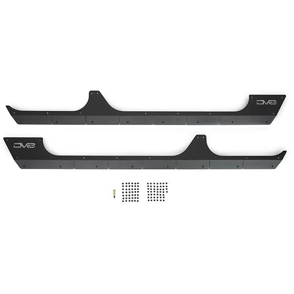 DV8 OFFROAD 正規品 ロックスキン サイドシルガード サイドシルカバー 左右セット ロゴ入 スチール製 マットブラック ジープ JL ...