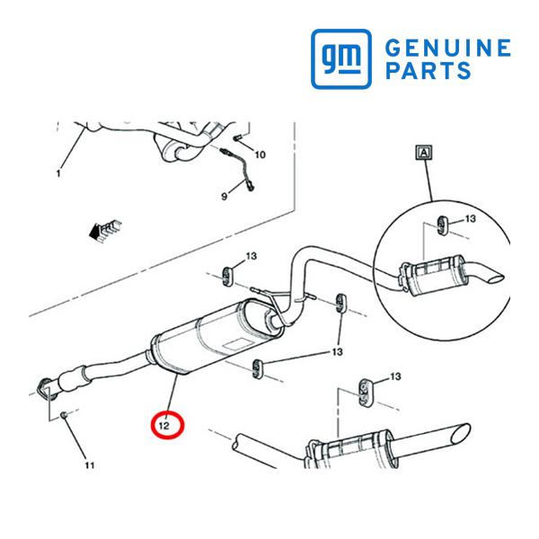 GM純正 リヤ マフラー エキゾースト 25920418 07-08y サバーバン/ユーコンXL/アバランチ : カリフォルニアカスタム ...