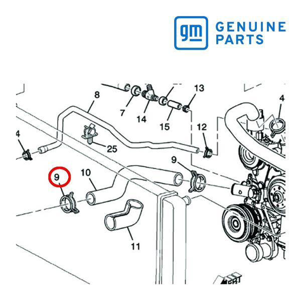 GM純正 ラジエターホース ロア― クランプ ホースバンド 11570393 03-04y ハマー H2 : カリフォルニアカスタム Yahoo!店 - 通販 - Yahoo!ショッピング