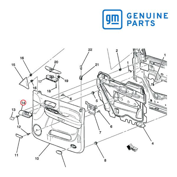 GM純正 ドア インナー ハンドル フロント 右側 助手席側 RH 22855622 07-13y タホ/ユーコン/サバーバン ...