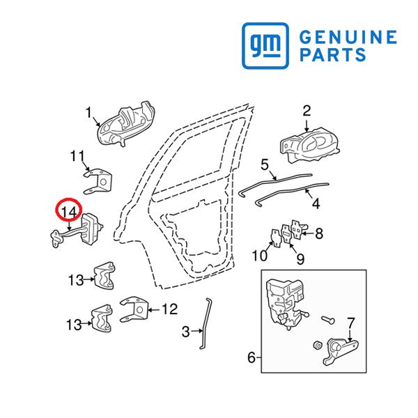 GM純正 02-05y トレイルブレイザー トレイルブレイザーEXT用 リアドア チェック 左側 15196776 : カリフォルニアカスタム Yahoo!店 - 通販 - Yahoo!ショッピング