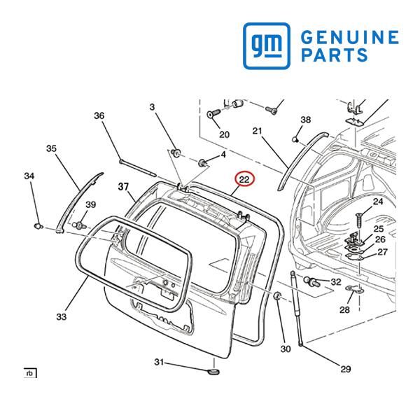 GM純正 02-04y トレイルブレイザー用 テールゲート リアゲート オープニング ウェザーストリップ 15172768 : カリフォルニアカスタム Yahoo!店 - 通販 - Yahoo ...