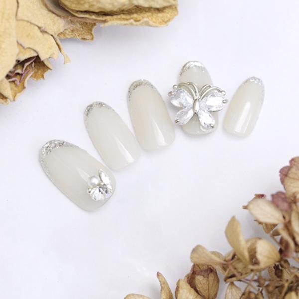 SHAREYDVA シャレドワクラッシー バタフライ シルバー 3P :122601:ネイルショップキャラカ - 通販 - Yahoo!ショッピング