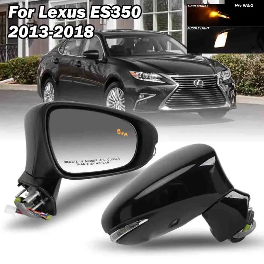 サイドウイングミラー レクサス ES350 ES300H 2013-2018 CT IS350 IS250 LS GS LED バックミラー ウィンカーランプ ドア加熱ミラー ライト ...
