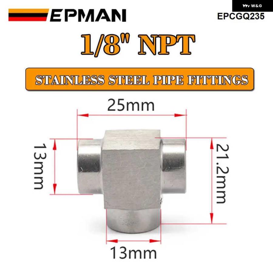 1/8 NPT メスパイプ T ティー継手 3ウェイ SS304 継手フルード移送 真空ライン 燃料 ポンプ オイルクーラーなど EPCGQ235 カスタムパーツ : Calore - 通販 ...
