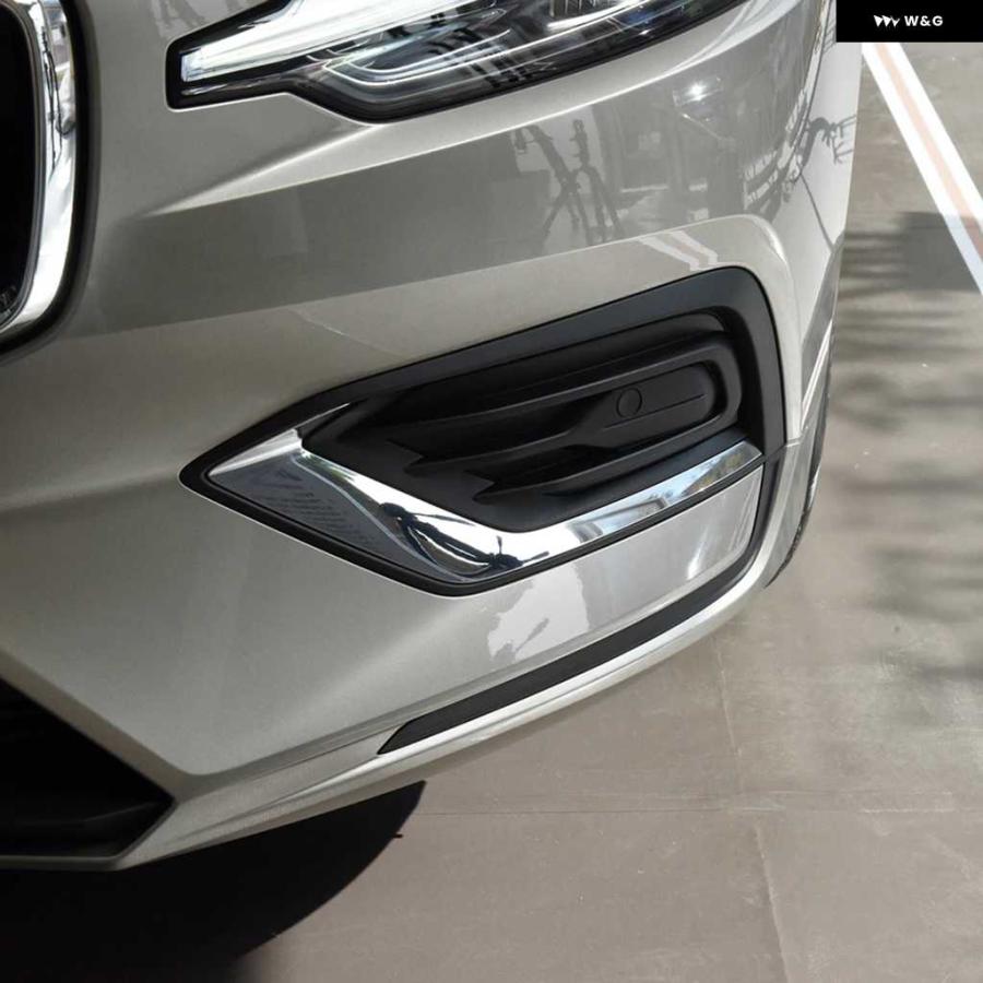 フロント フォグランプ シェード 装飾ストリップカバー トリムクローム 31455511 31455512 ボルボ S60 V60 2019 ...