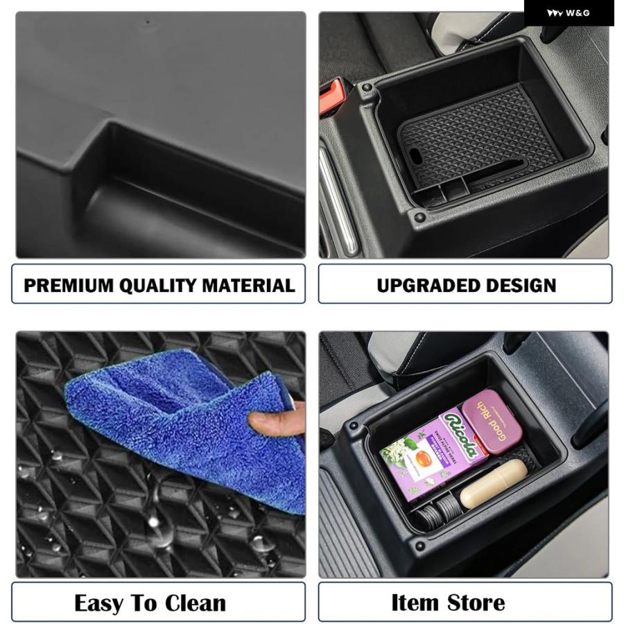 2022-2025VW フォルクスワーゲン ゴルフ GTI R MK8 アームレスト 収納カーセンターコンソール オーガナイザートレイセカンダリ ABS ボックス : bb01036781 ...