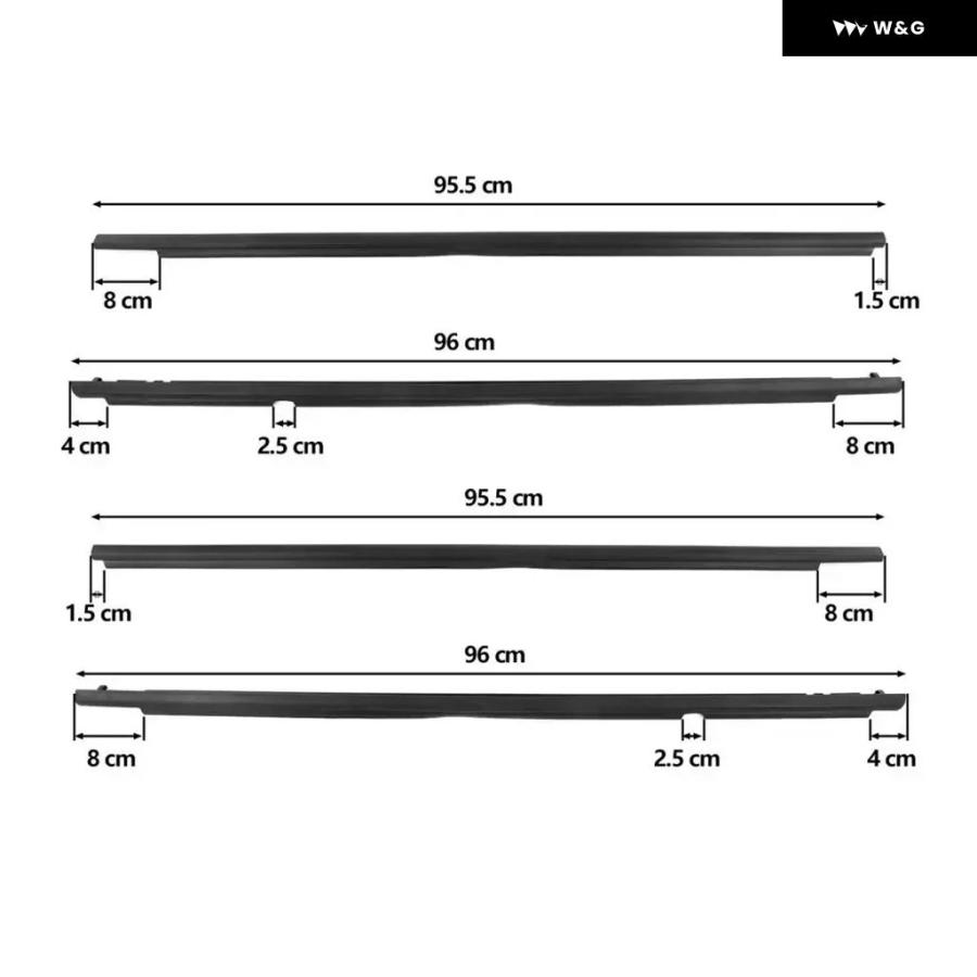 トヨタ カローラ 2008-2013 ウィンドウウェザーストリップ 4個 フロントリアゴム トリム シールベルトシールストリップ ...