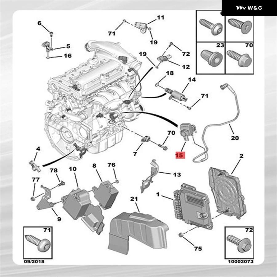 9830210580 ターボブースト圧電磁弁 プジョー 308 408 508 RCZ シトロエン C3 C4 C5 1922V6 ...