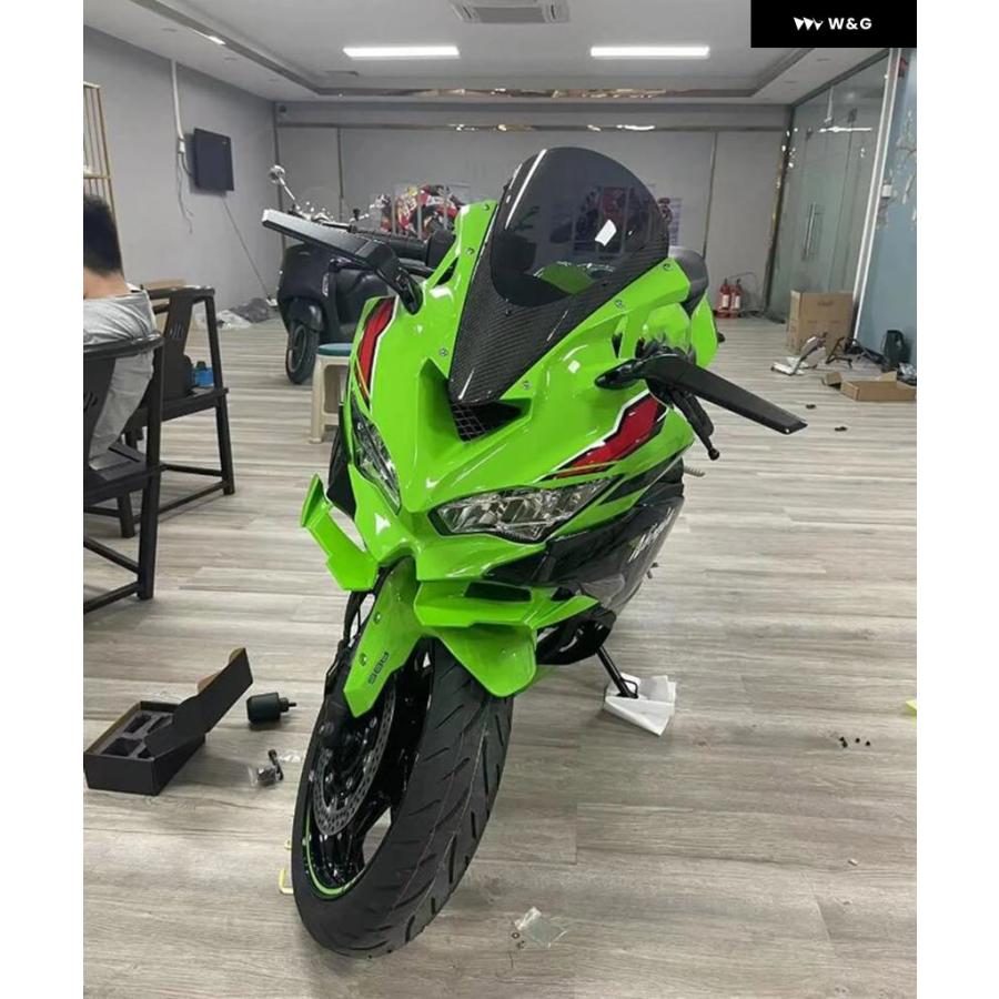 オートバイ バイク フロント フェアリング エアロダイナミック ウィングレット カバー ガードZX-4R ZX-4RR ZX-25R ZX4R ZX4RR ZX25R : Calore車バイク ...