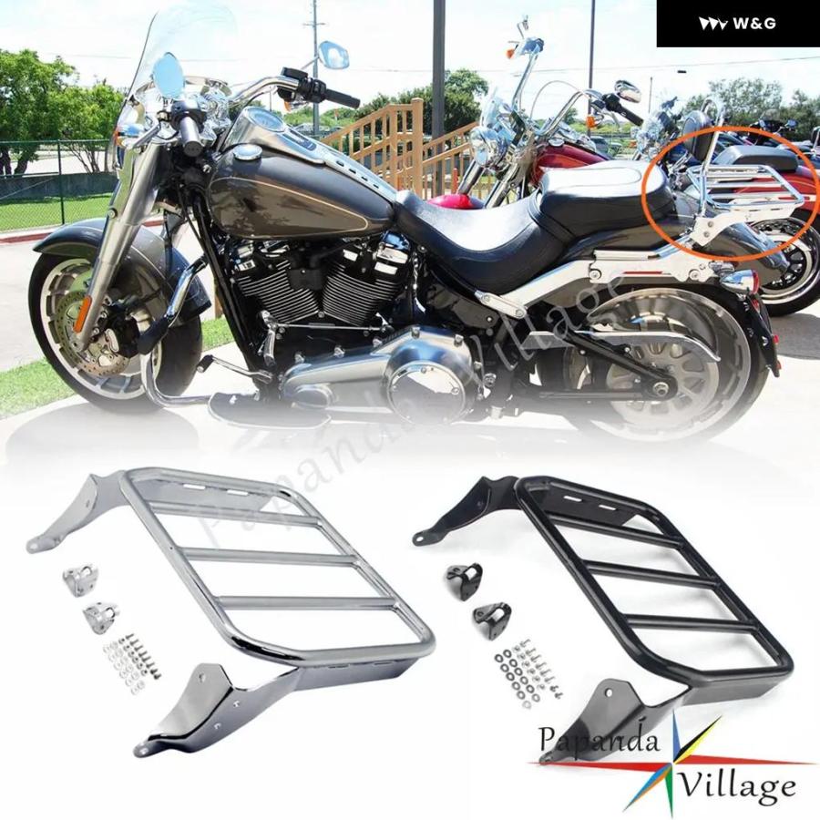 オートバイ バイク シーシーバー バックレスト キャリア リア ハーレー ソフテイル ブレイクアウト ファットボーイ FLFB 114 FXBRS FLFBS FXBR FLF ...