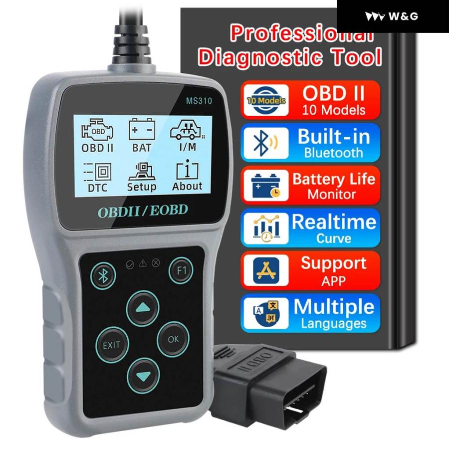 MS310 ワークカー オートカー診断スキャンツール 車両 OBD2 コードリーダー OBDII スキャナー 車両情報読み取り 多言語 : Calore車バイク用品輸入専門店 - 通販 ...