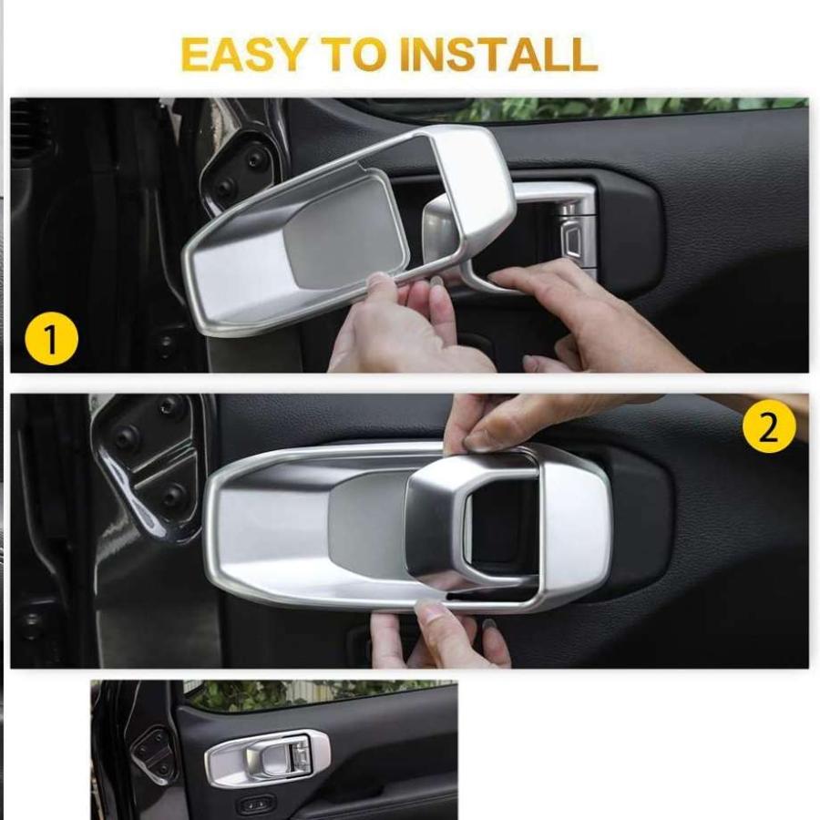 18y- ジープ ラングラー JL 左ハンドル車 | ドアハンドルベゼルカバー シルバー : キャルウイングパーツセンターヤフー店 - 通販 - Yahoo!ショッピング