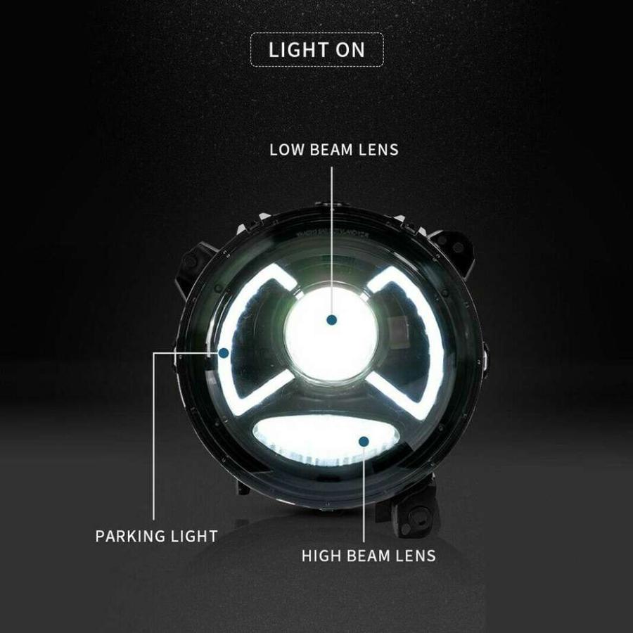 18y- ジープ ラングラー JL | LEDプロジェクターヘッドライト 9インチ フルLED : キャルウイングパーツセンターヤフー店 - 通販 - Yahoo!ショッピング