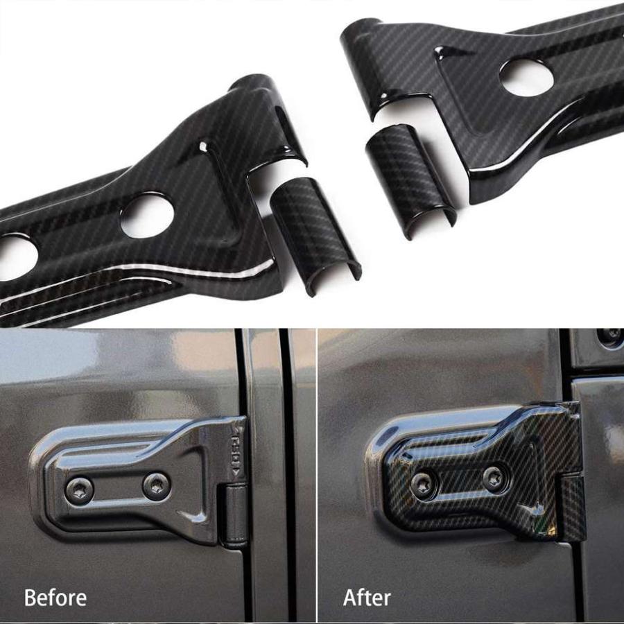 18y- ジープ ラングラー JL | ドアヒンジカバー 8PCS カーボン : キャルウイングパーツセンターヤフー店 - 通販 - Yahoo!ショッピング